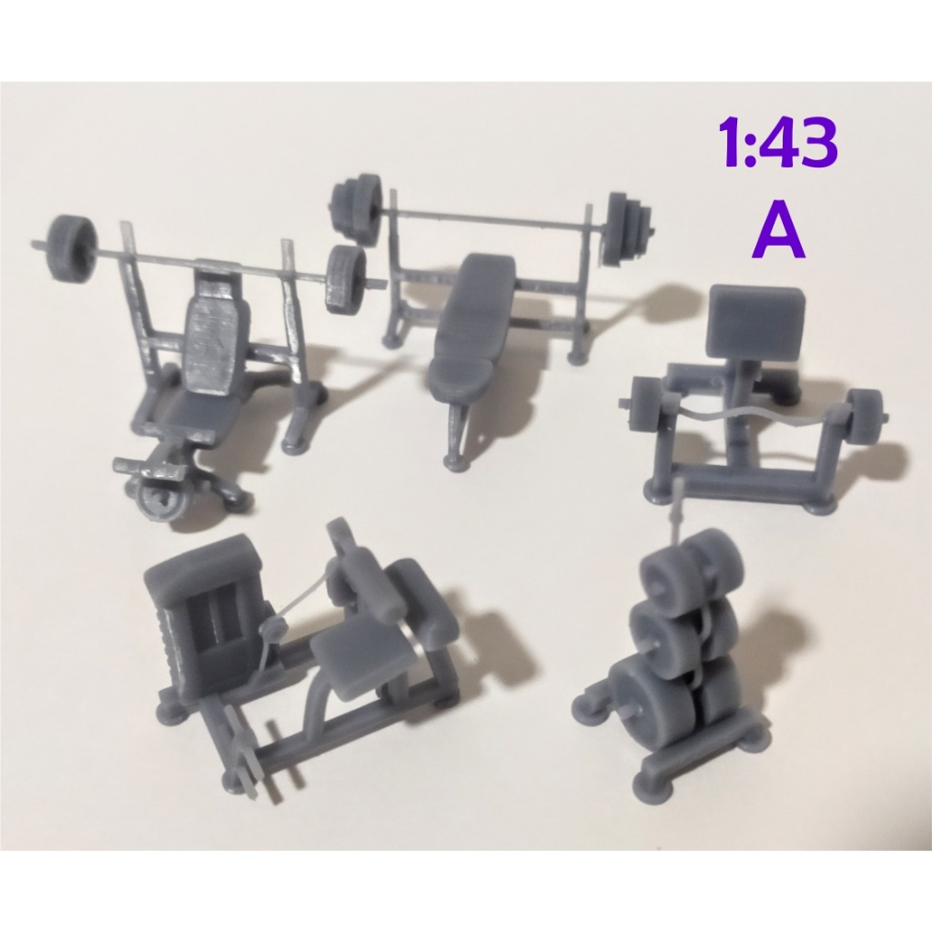 Mini Academia 1:43 Equipamento Esc 1/43 Gym Diorama Aparelhos ginastica ...