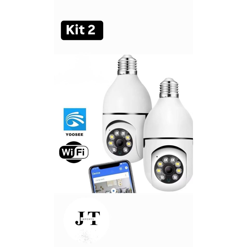 KIT 2 Cameras wi-fi Lampada yoosee kit 2 | Shopee Brasil