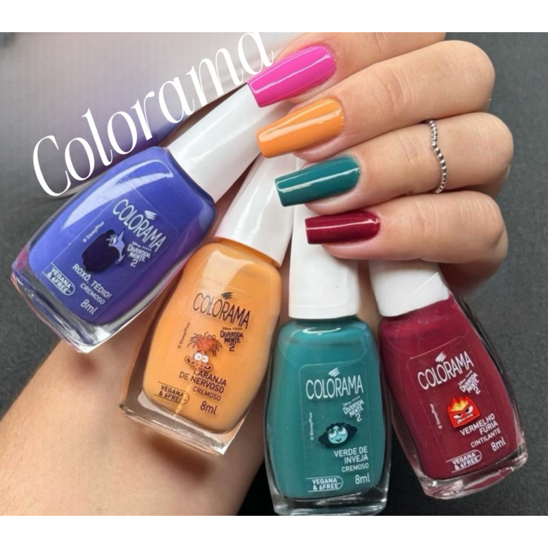 Kit 4 Esmalte Colorama Divertidamente 2 , Roxo,Tédio, Laranja de ...