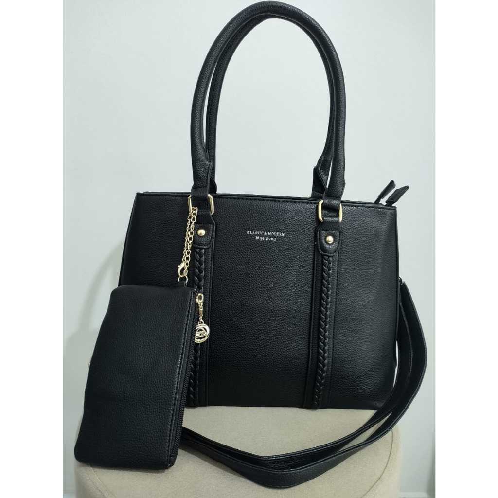 Bolsa Feminina Miss Dong com alça de mão e transversal grande dia a dia ...