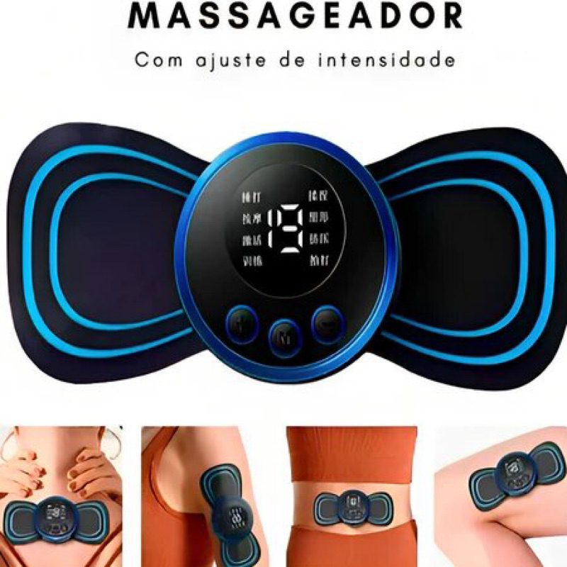 Mini Massageador Elétrico Relaxante Portátil Estimulador Alivia Dores ...
