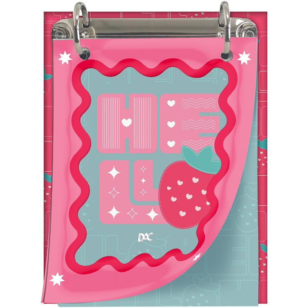 Mini Caderno Argolado 2 Argolas. com 80 Folhas, Vertical, Hello ...