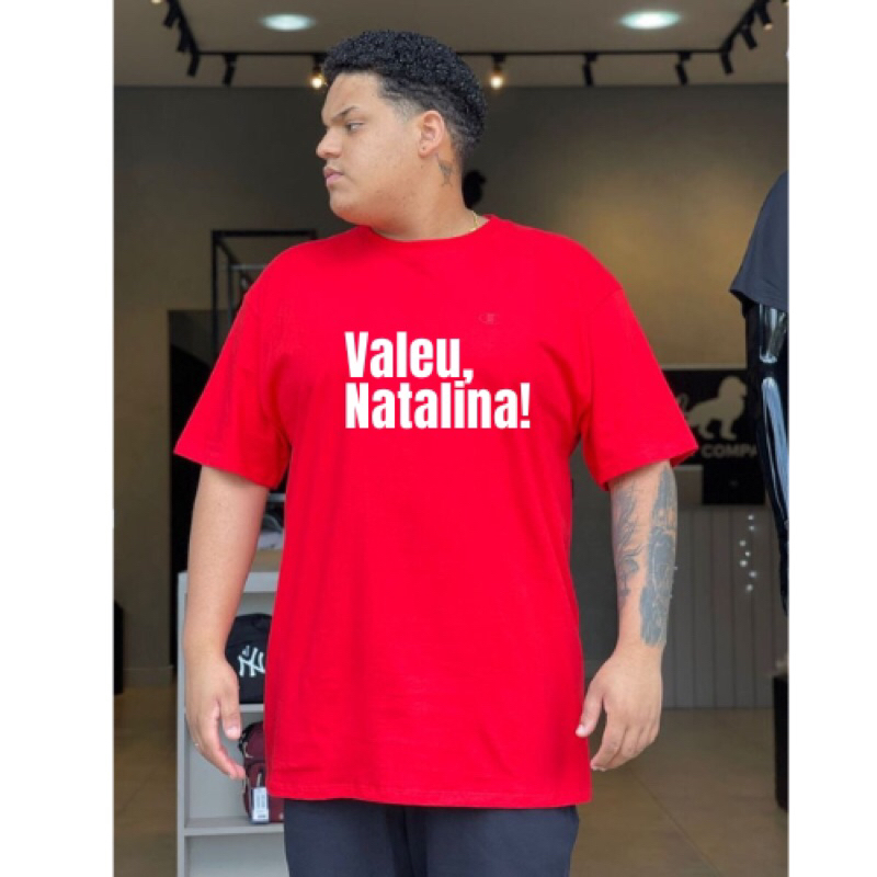 Camisa Valeu Natalina! meme engraçado Unissex corte Slim 100% Algodão ...