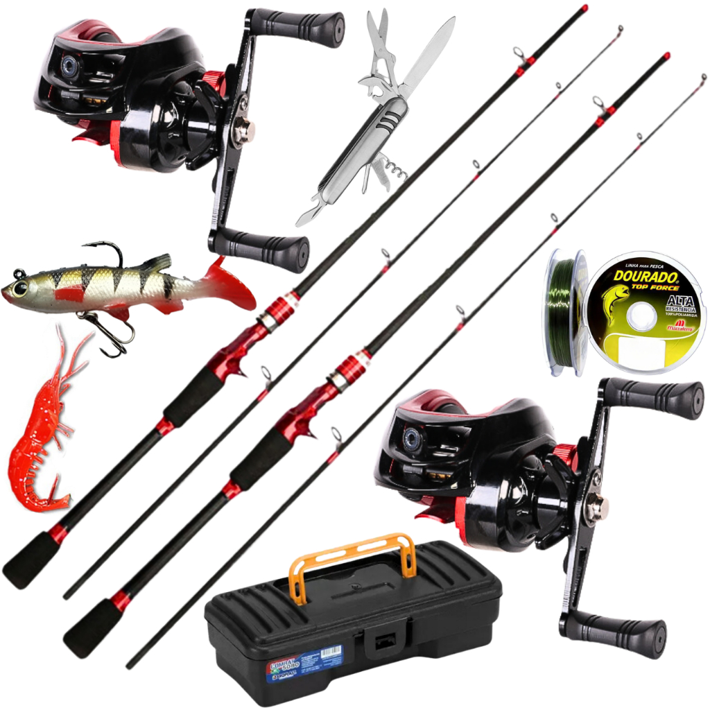 Carretilha de Pesca Anticabeleira 19 Rolamentos Vara de Fibra de Carbono Linha Multifilamento ...