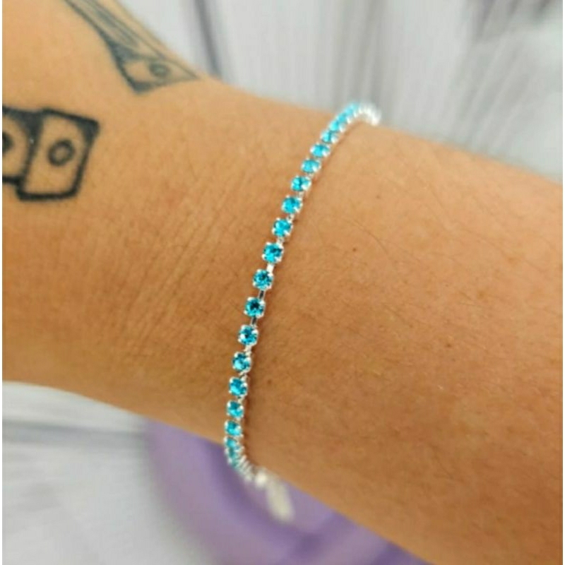 Pulseira Prata 925 Riviera Azul Legitima Blue Moon. | Shopee Brasil