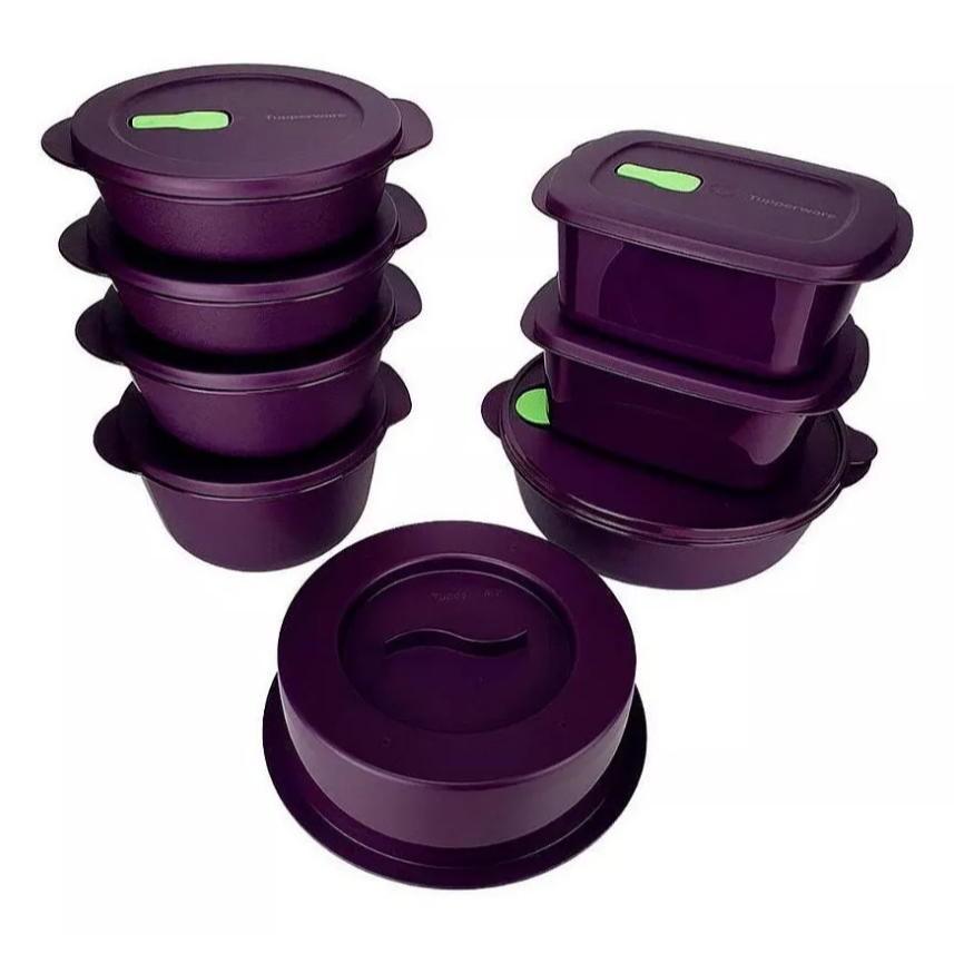 Tupperware KIT 8 Peças Para Microondas Linha Cristalwave Geração II ...