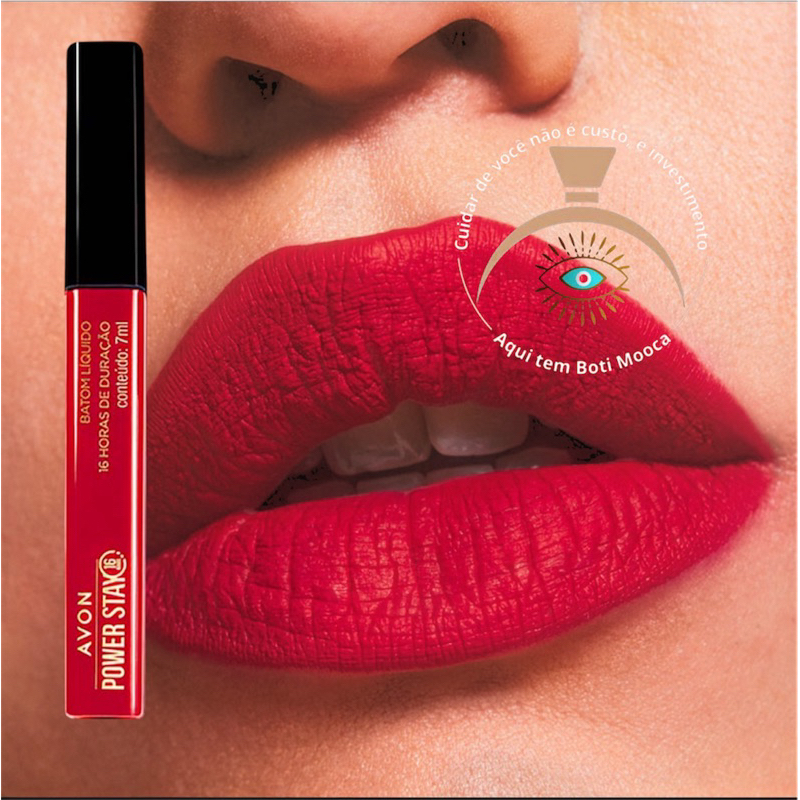 Batom Power Stay Líquido Avon Longa Duração 16 horas 7 ml - Vermelho ...