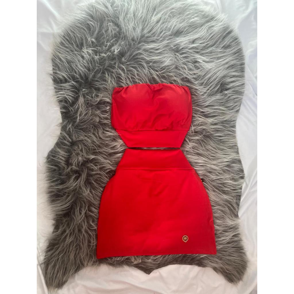 Conjunto Happycat natal e ano novo saia shorts vermelho ou branco e ...