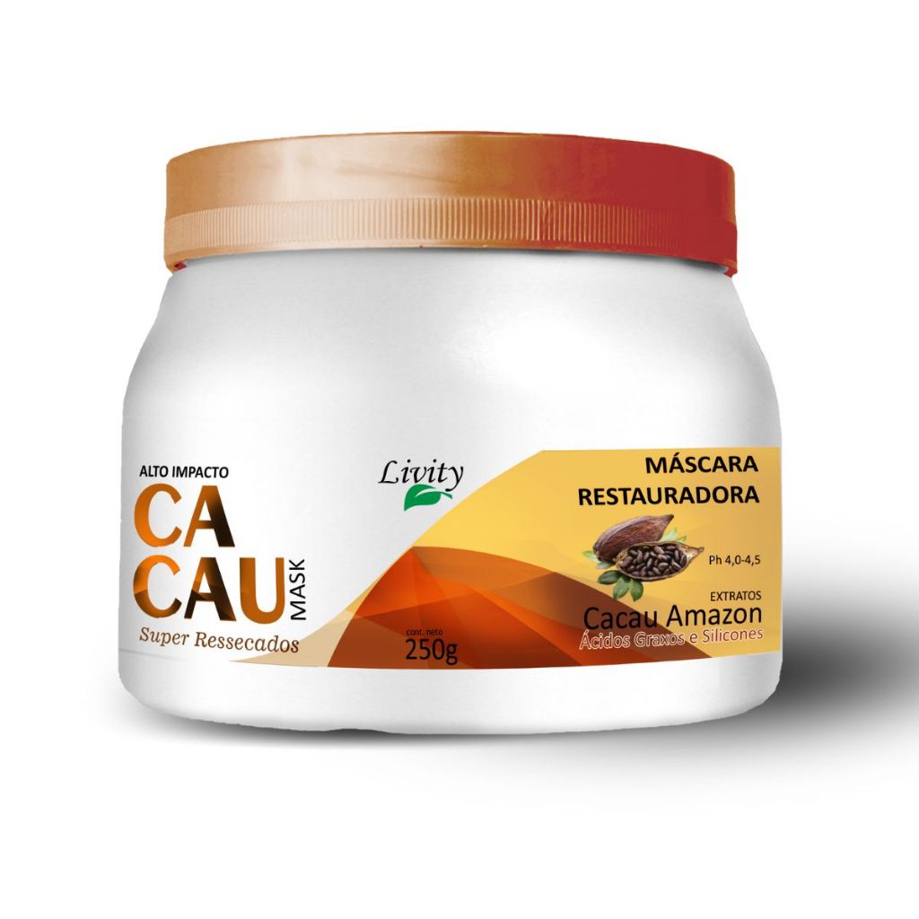 Máscara Capilar Alto Impacto Cacau Mask Livity 250g | Shopee Brasil