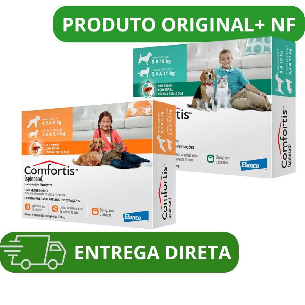 Comfortis 270mg C/ 1 Comprimido + Comfortis 560mg C/ 1 Comprimido ...