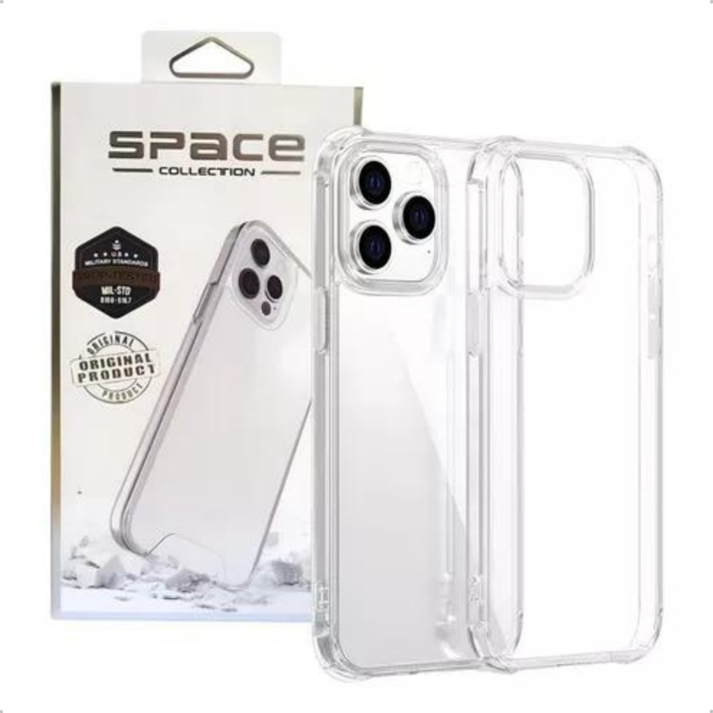 Capa Capinha Space Transparente Para Iphone 11 12 13 14 15 Pro Max ...