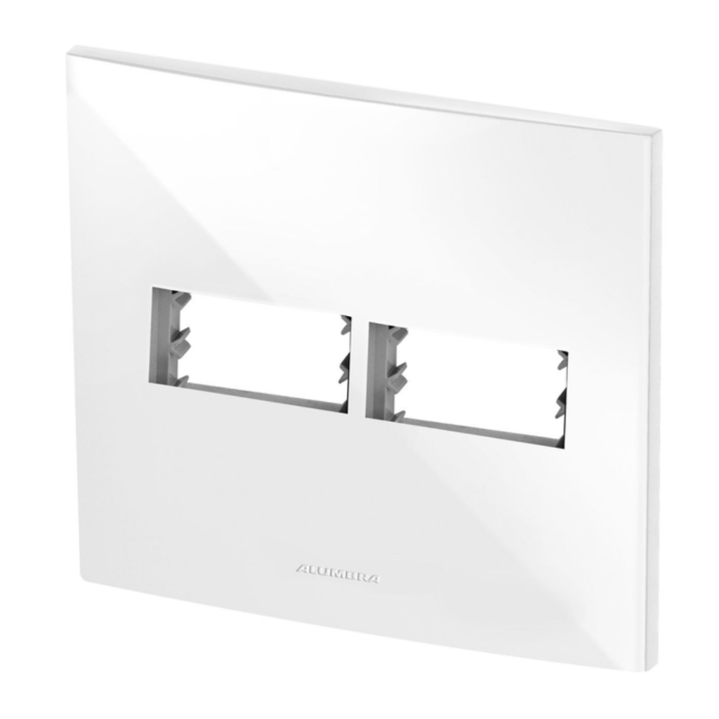 Placa Espelho de Luz Alumbra Inova Pro Branco 4x4 2 Módulos 85004 ...