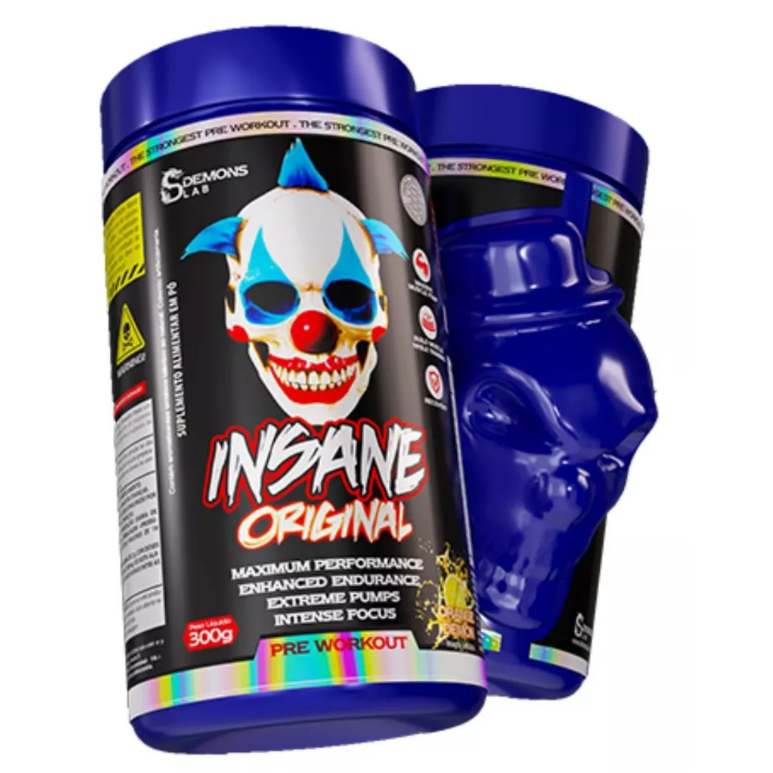 Pré Treino insane Original 300g 60 doses - Demons Lab - 400mg de Cafeína 2g Beta Alanina 1g ...