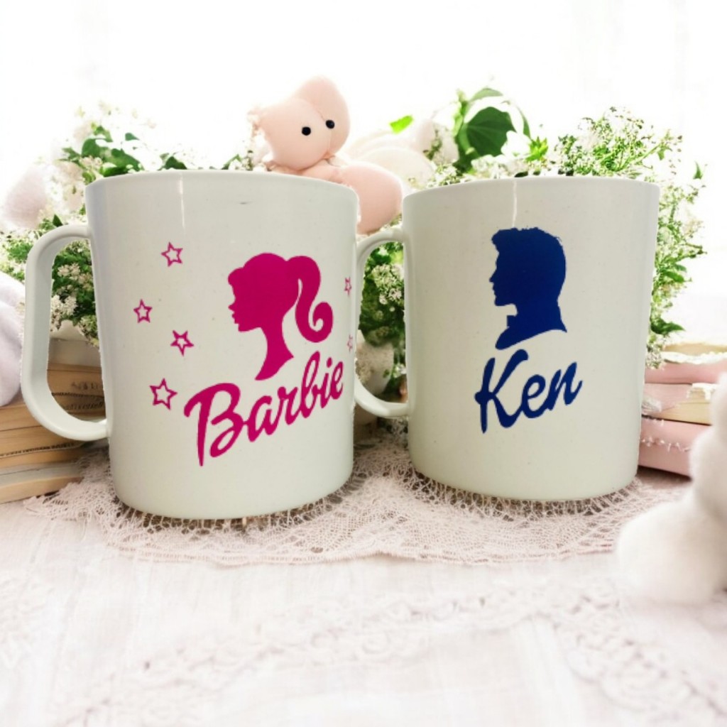 kit 5 10 ou 20 canecas barbie ou ken plasticas - infantil ...