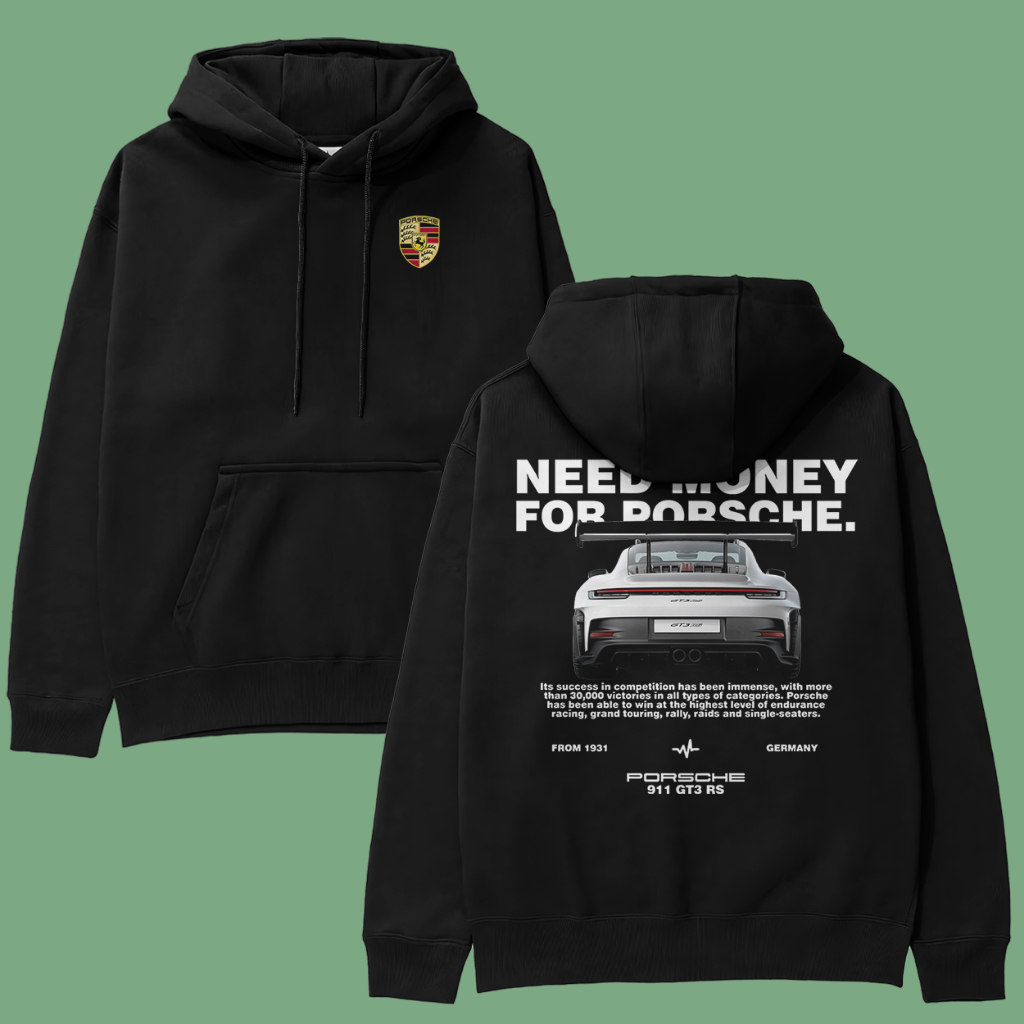 Moletom Need Money For Porsche Streetwear Carros Estampa Em DTF ...