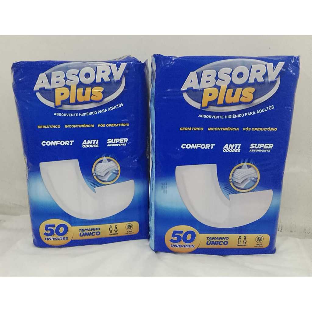 Kit 2 Absorventes Geriátricos Absorv Plus 100 Unidades | Shopee Brasil