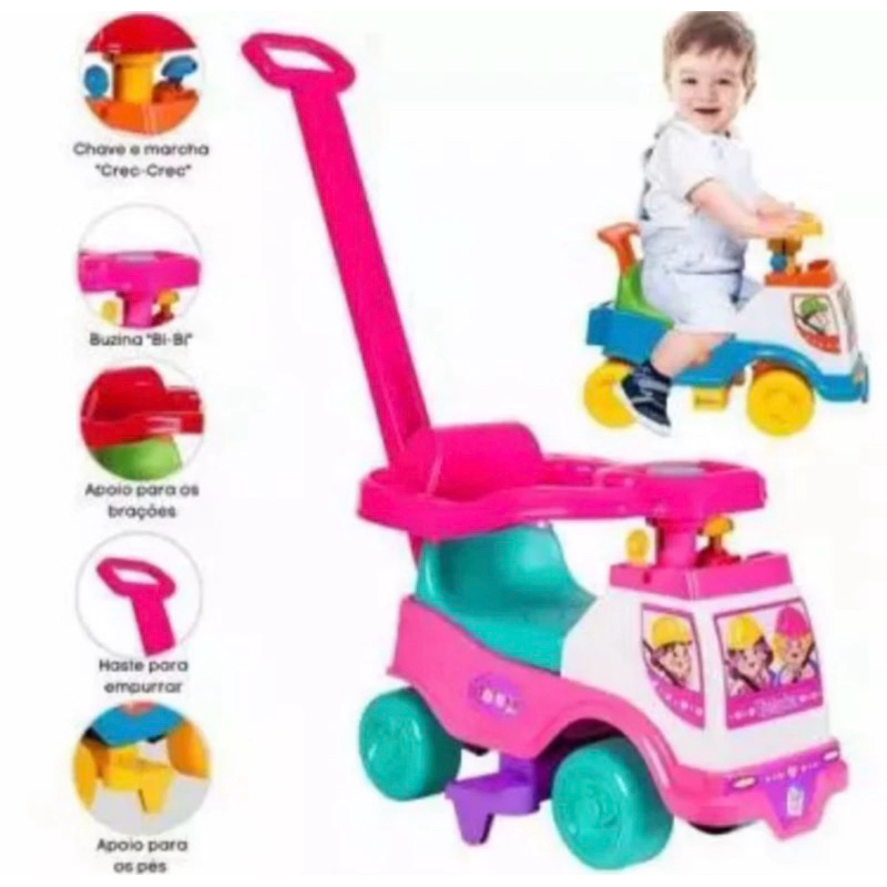 Totoka Plus Rosa para Bebe Carrinho Triciclo Infantil com Empurrador ...
