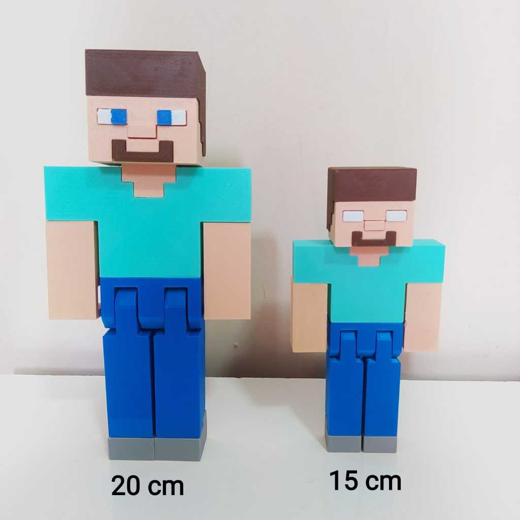 Boneco Steve Articulado - Jogo Minecraft - 20cm | Shopee Brasil