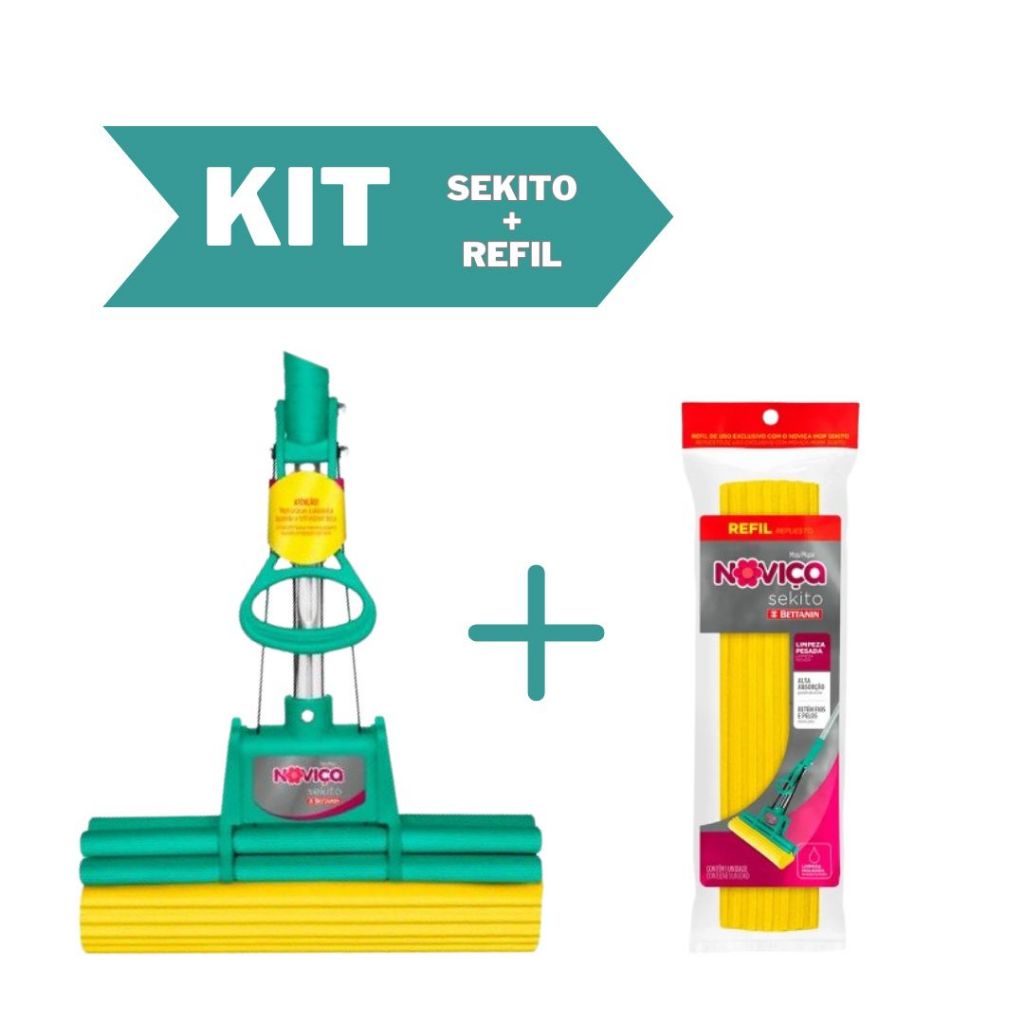 Kit MOP Sekito com Cabo Noviça + Refil Sekito - Bettanin | Shopee Brasil