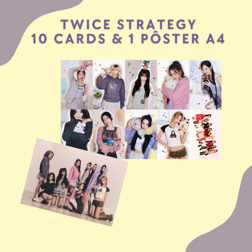KIT TWICE STRATEGY | 40 cards ou 10 cards & 1 pôster | Shopee Brasil