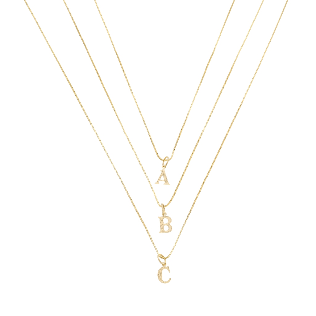 Colar Letra Inicial Minimalista Banhado a Ouro 18k Semijoia | Shopee Brasil