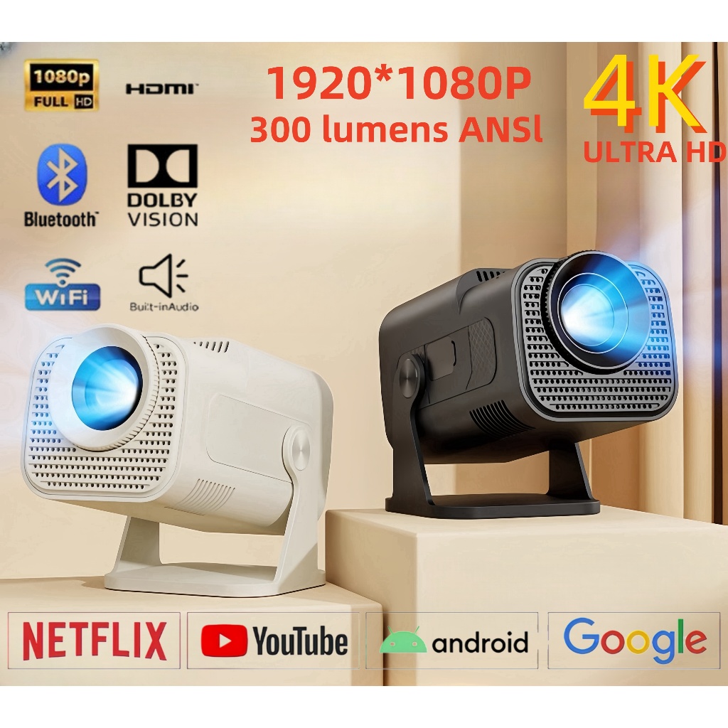 Projetor Smart HY 320 Android Full HD 1920x1080 Bluetooth Wi-fi, HY300 atualizado Envio Imediato ...