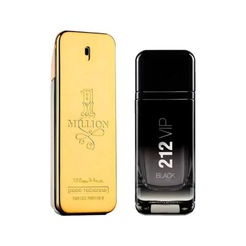 Combo 2 Perfumes 212 Vip Black e One Million 100ml Base de Óleo ...