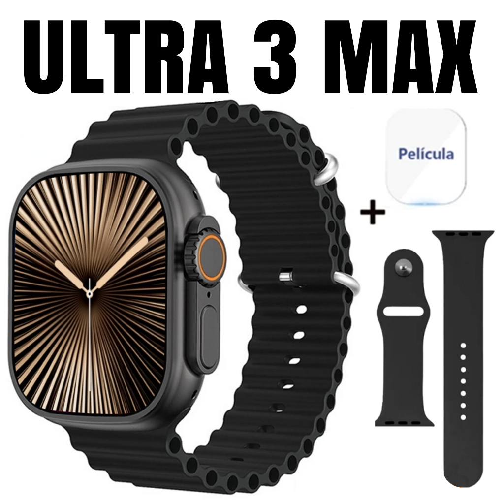 Smartwatch Série Ultra 3 Max Bluetooth 49mm Ultra HD, à Prova d'Água ...