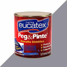 Tinta Esmalte Sintético Eucatex Peg & Pinte na cor platina Brilhante ...