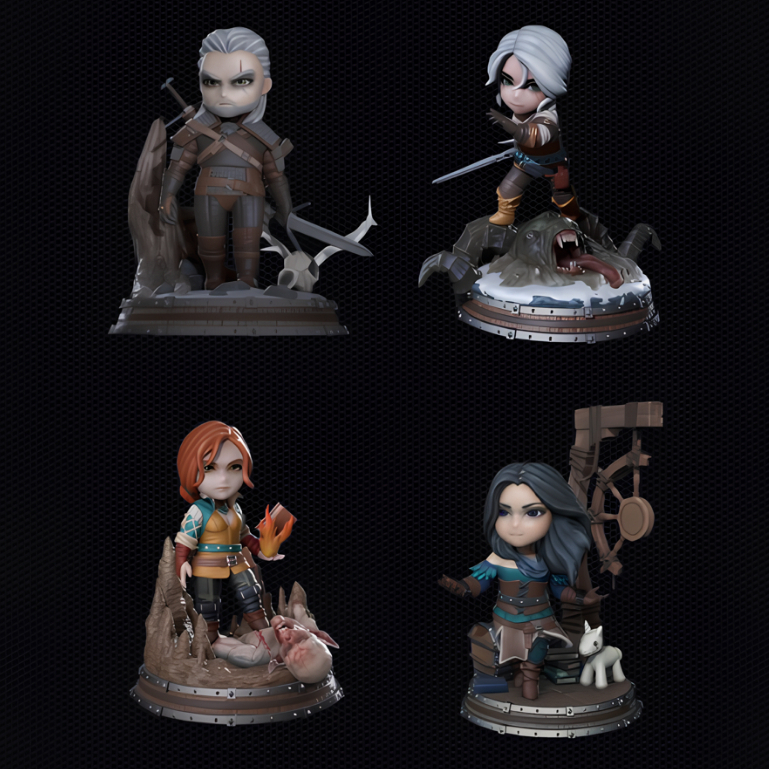 action figure chibi The Witcher - boneco colecionável the witcher 12 cm ...
