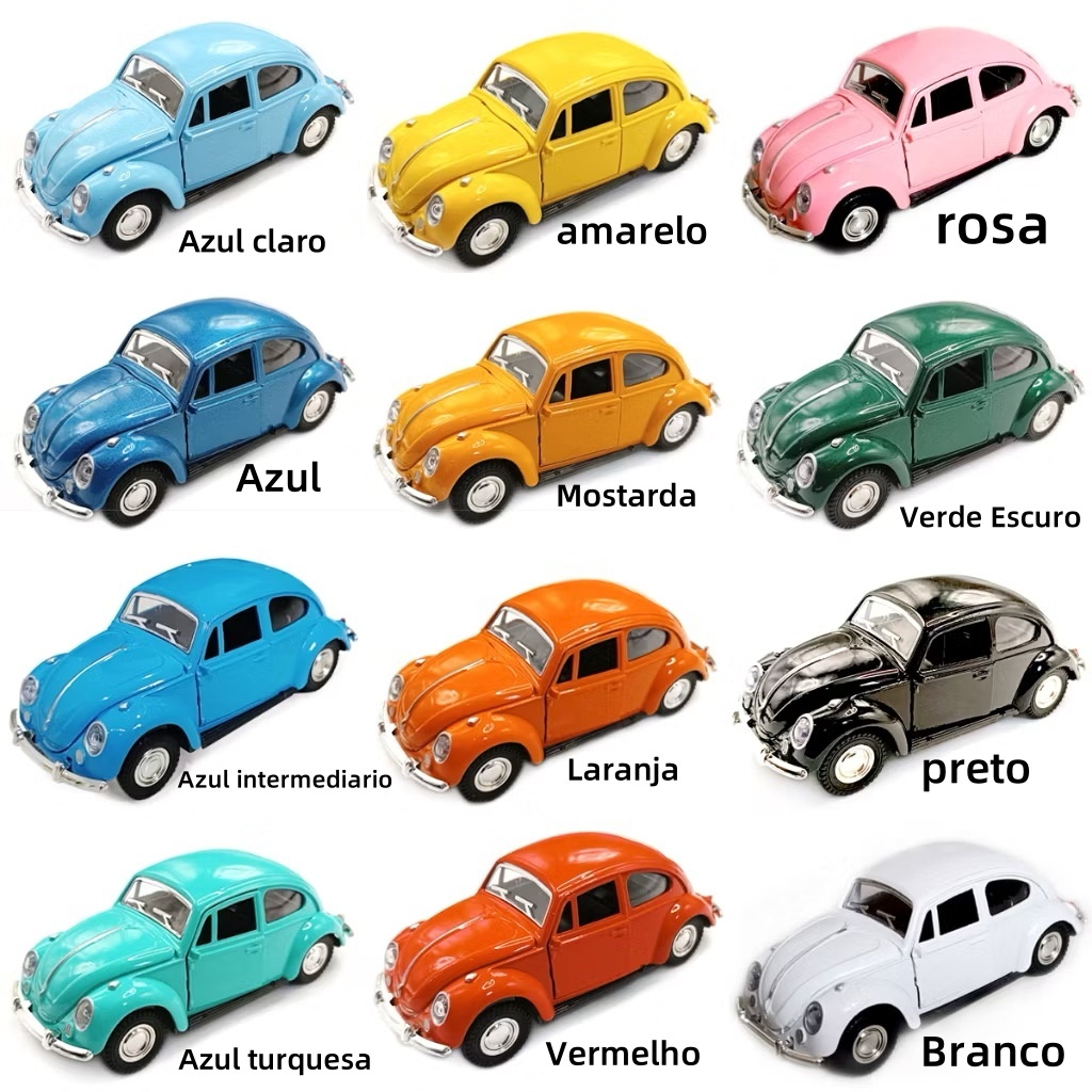 Fusca Miniatura Die Cast Carrinho Fusquinha De Ferro Fusca Fricção Abre ...