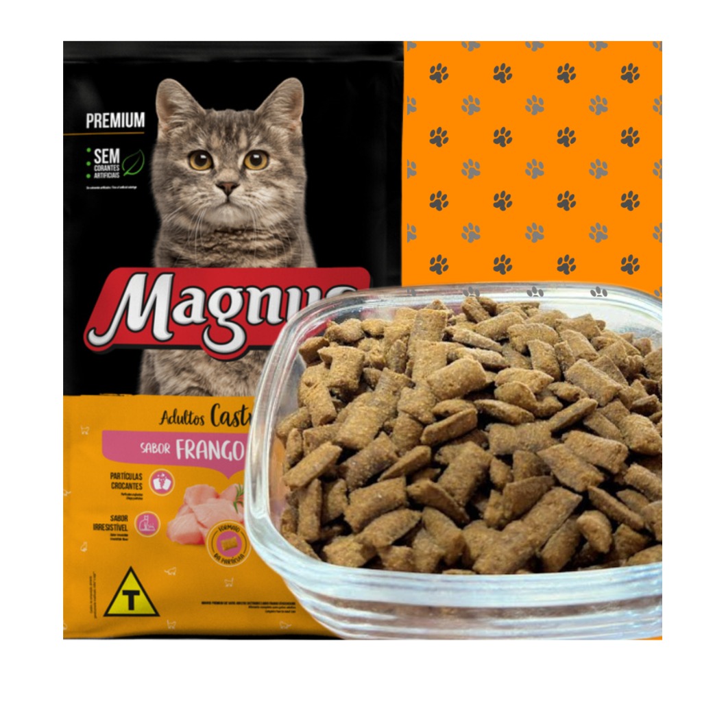 Ração Magnus Cat Adulto Premium Recheada Á Granel 1kg Sabor Frango ...