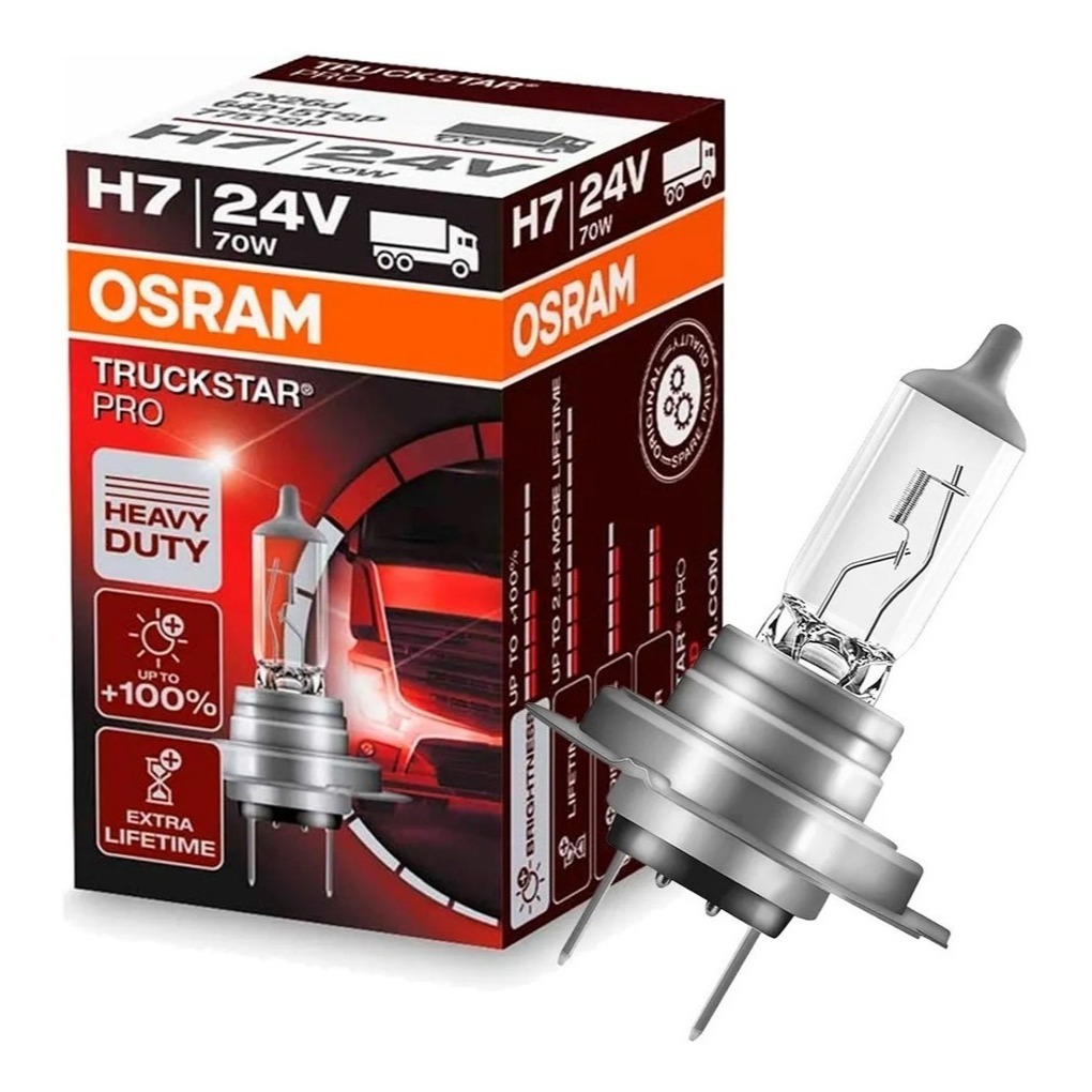 Kit de 2, 4, 8 ou 12 Lâmpada Halogena Osram H7 Truckstar 64215 Pro 24v ...