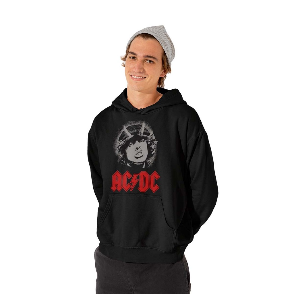 Moletom Rock Punk Rock Punk AC/DC Angus Young Chifrinhos Premiun ...