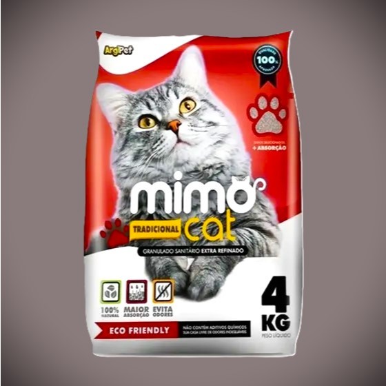 FARDO 5 PACOTES AREIA GRANULADO SANITARIO MIMO CAT PREMIUM TRADICIONAL ...