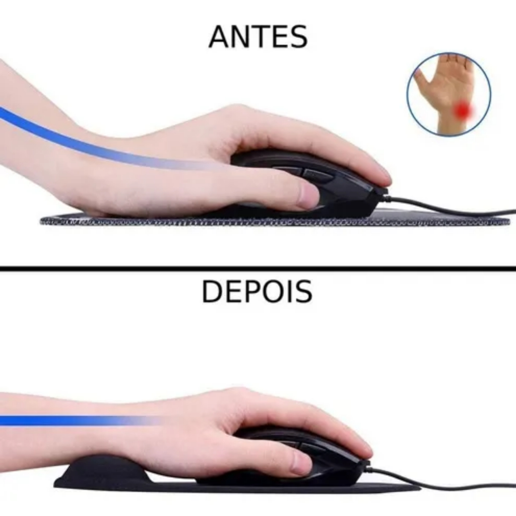 Kit 2x Mousepad Ergonômico Gamer Com Apoio De Punho Pulso Mouse Pad ...