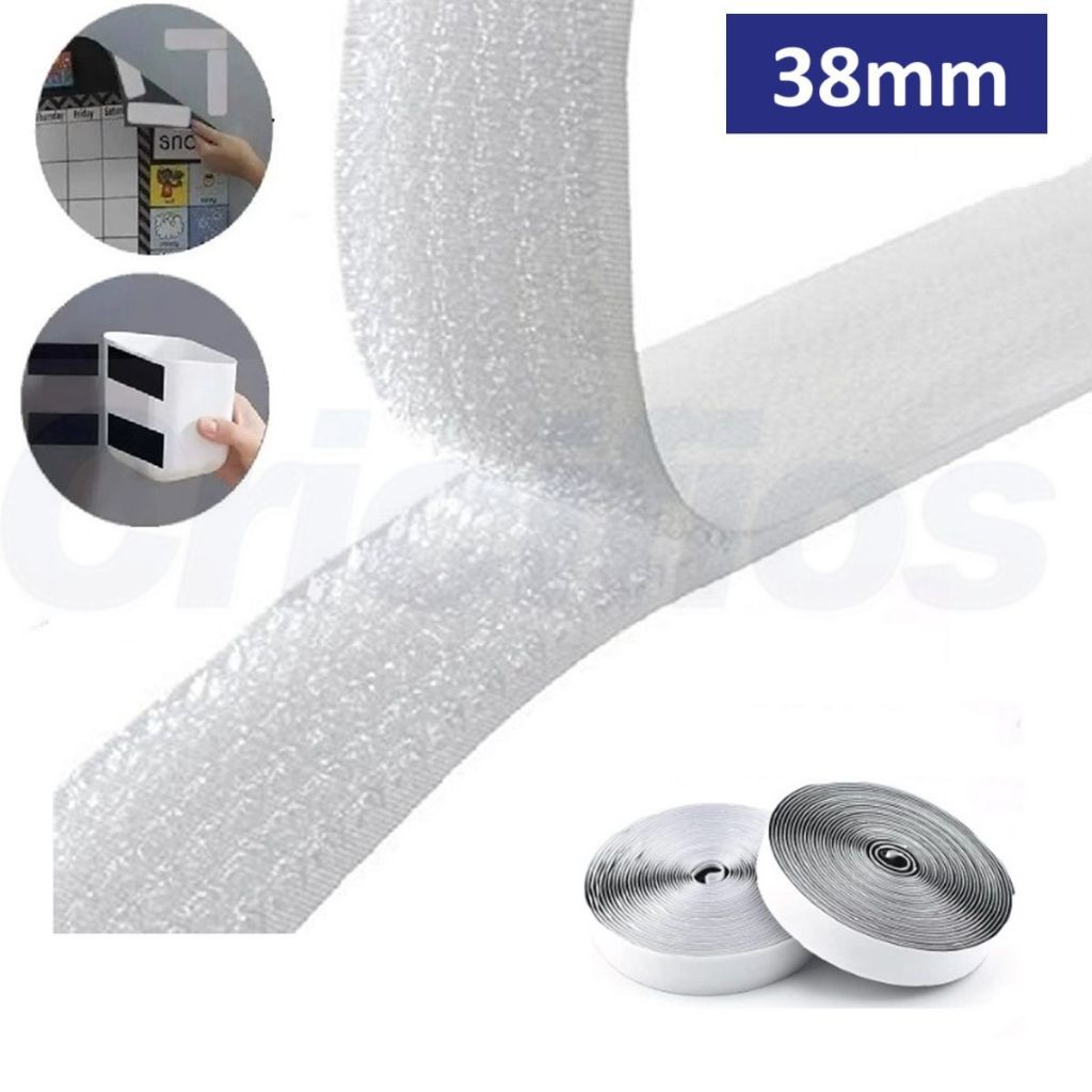 Velcro Adesivo 38mm 3,8cm Fita de Fixação Autocolante Uso Geral ...