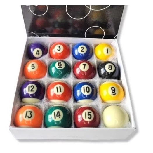 Jogo Bolas Bilhar Sinuca faixadas e Numerada 54mm+ branca 54mm | Shopee ...