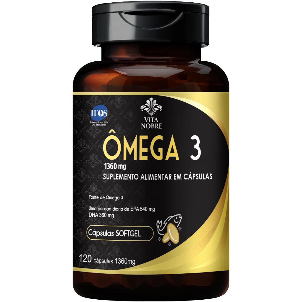 Óleo de Peixe Ômega 3 - Epa / Dha - Selo IFOS - 120 Cápsulas de 1360mg | Shopee Brasil
