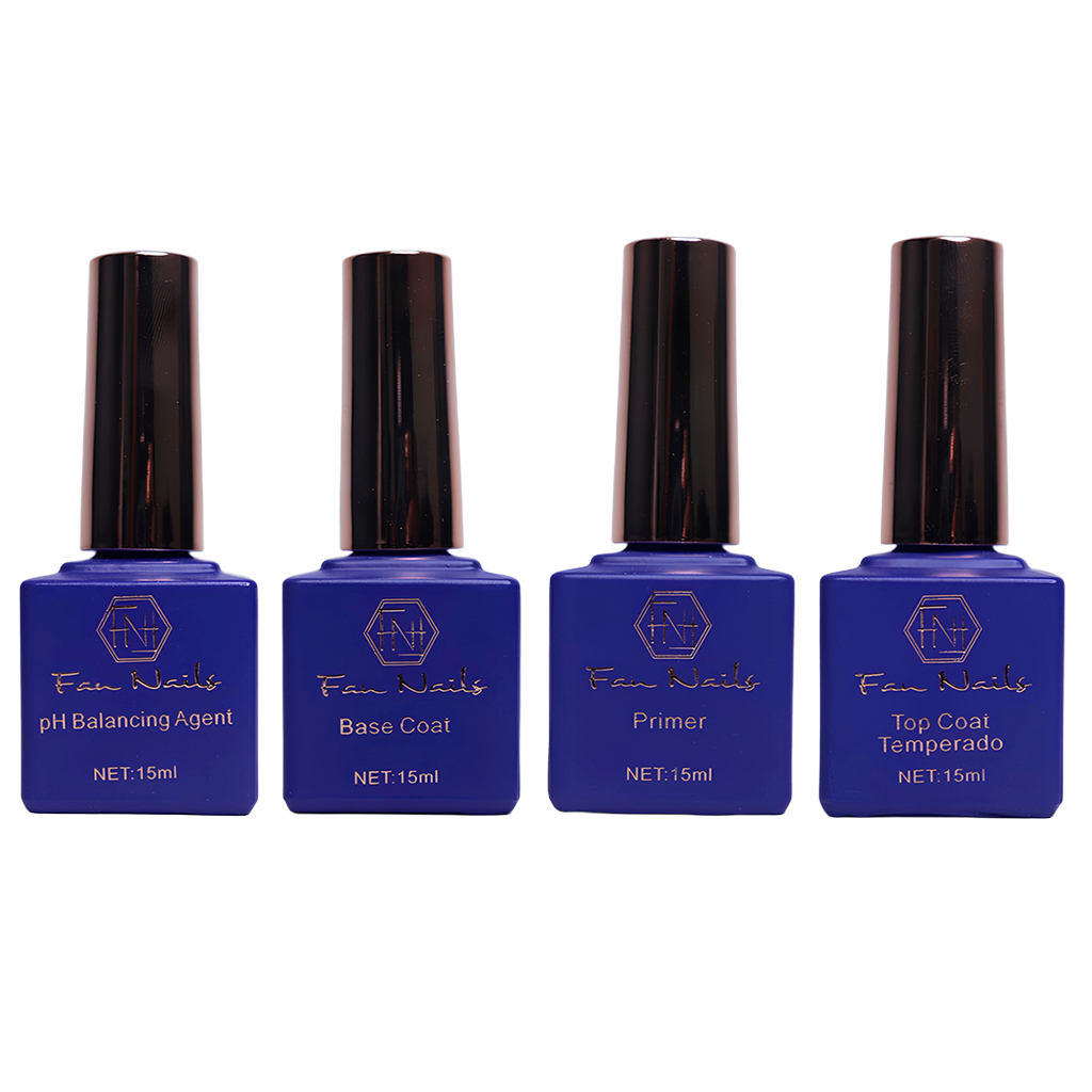 Kit 4 Preparadores Manicure Nail Designer Primer Top Coat Base Coat ...