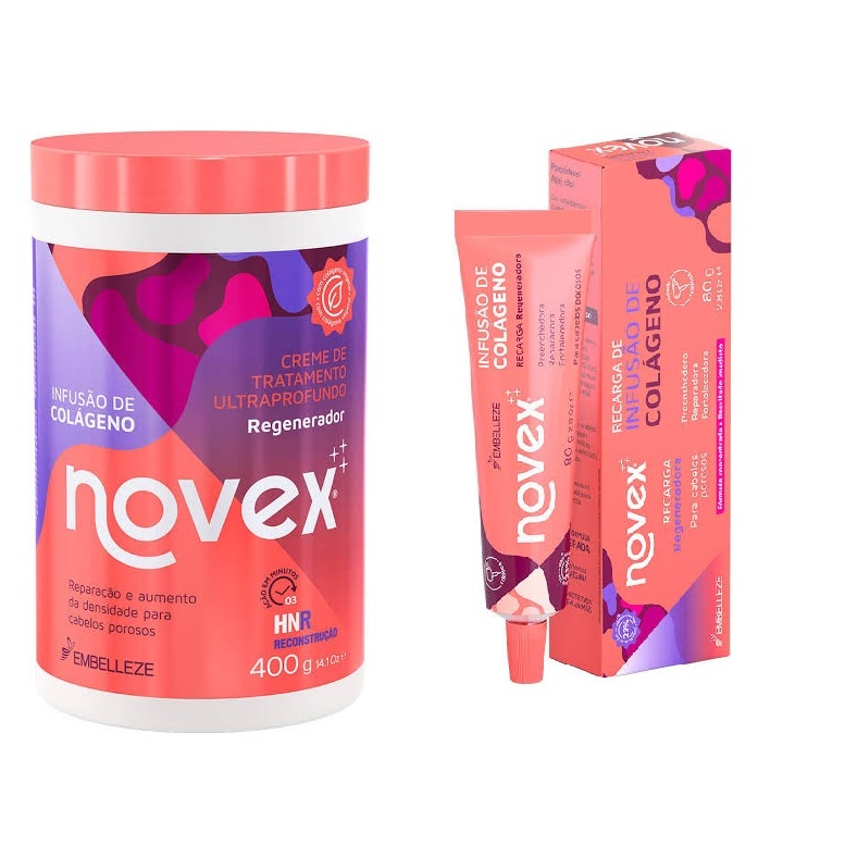 Kit Tratamento Capilar Novex Infusão de Colágeno 400g + Recarga de Colágeno 80g | Shopee Brasil