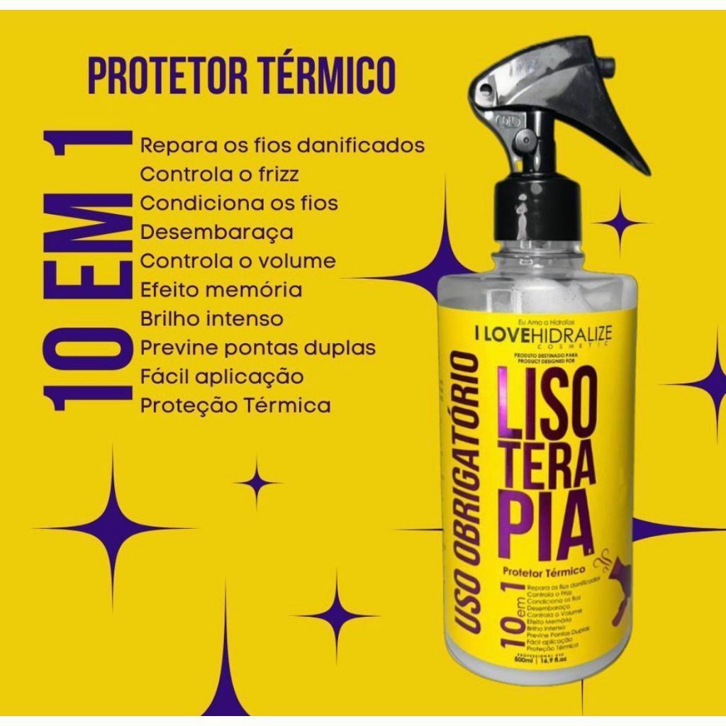 Spray Protetor Termico 10 Em 1 Capilar Lisoterapia 500ml Original Hidralize - Envio Imediato ...