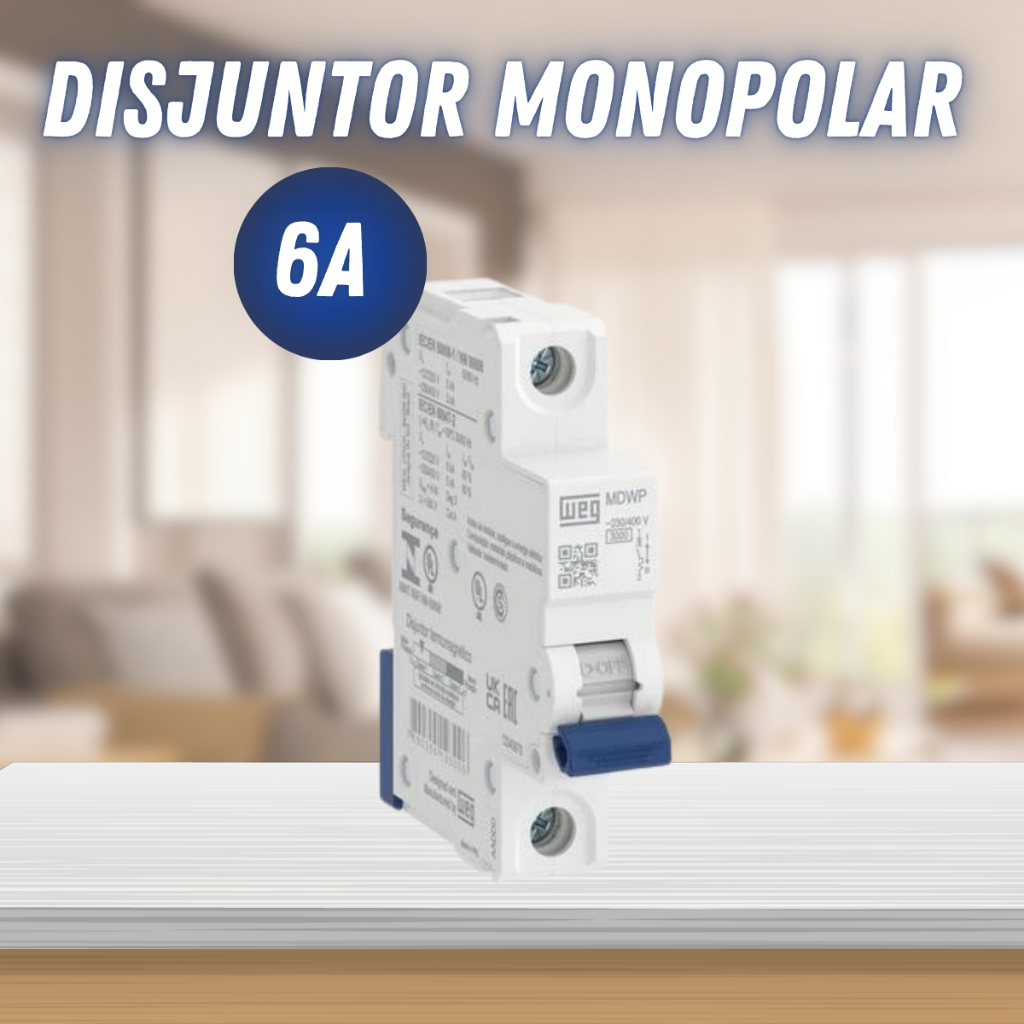 Disjuntor Monopolar Termomagnético Mdwp De 6a 400Vca Curva C - Weg | Shopee Brasil