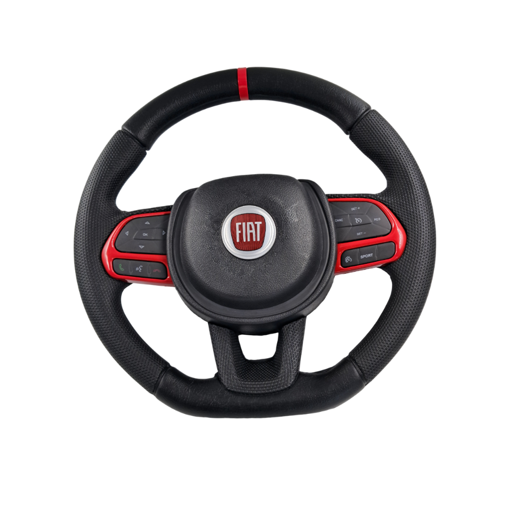 Volante Esportivo Fiat Argo Vermelho Para Palio Com o Cubo S/ Comandos ...