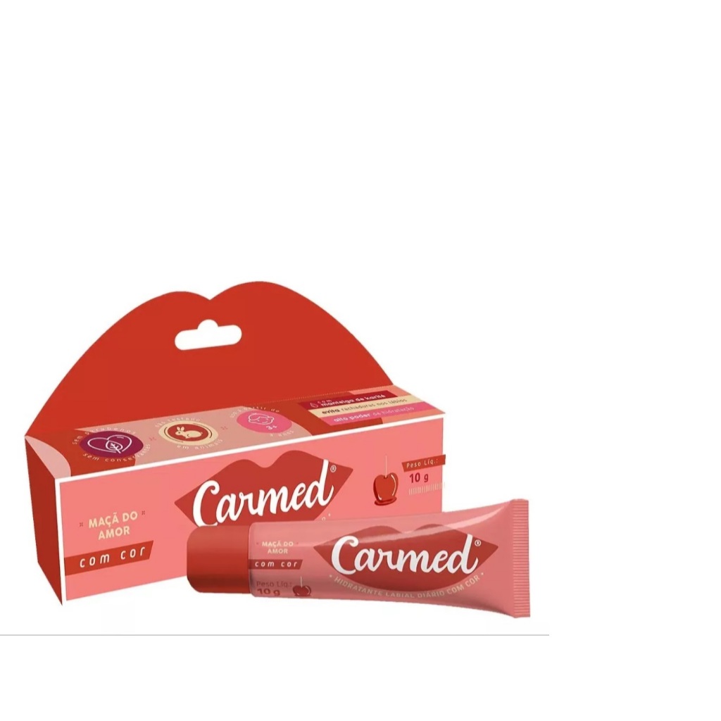 Carmed Lip Balm Hidratante Maçã do Amor com cor 10g | Shopee Brasil