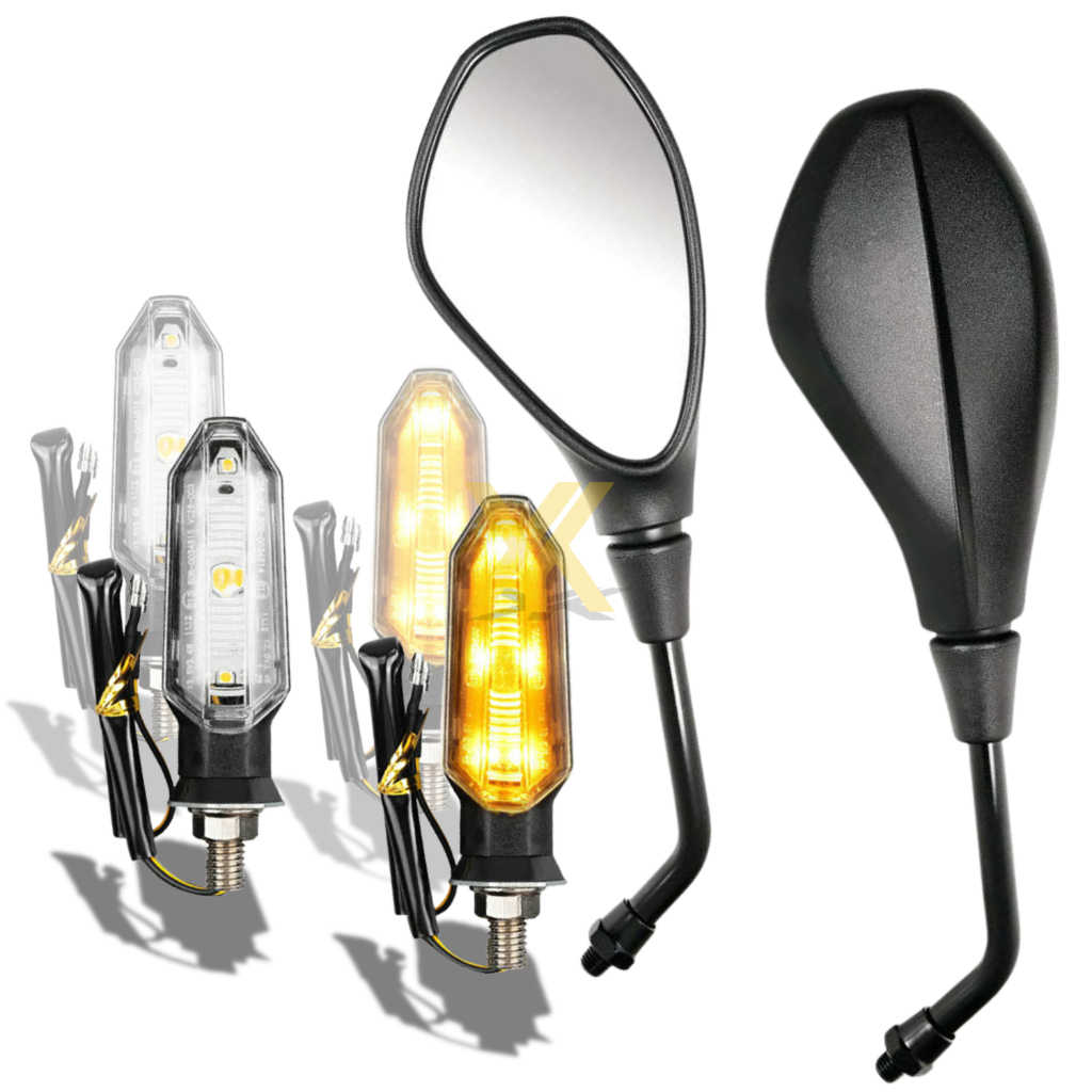 Kit retrovisor gs + 4 Pisca sequencial Led Seta Sequencial Moto Par ...