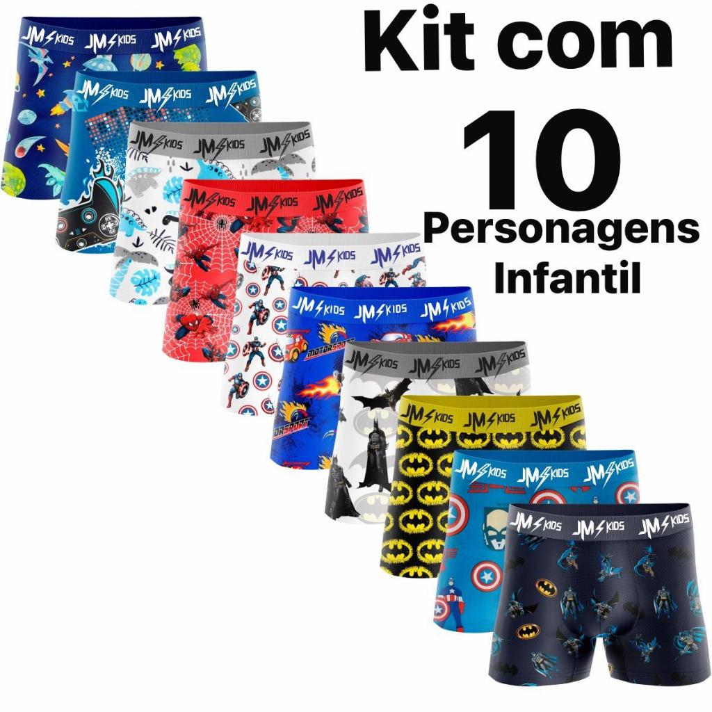 Kit Cueca Box Infantil Com Forro Em Algodão | Shopee Brasil