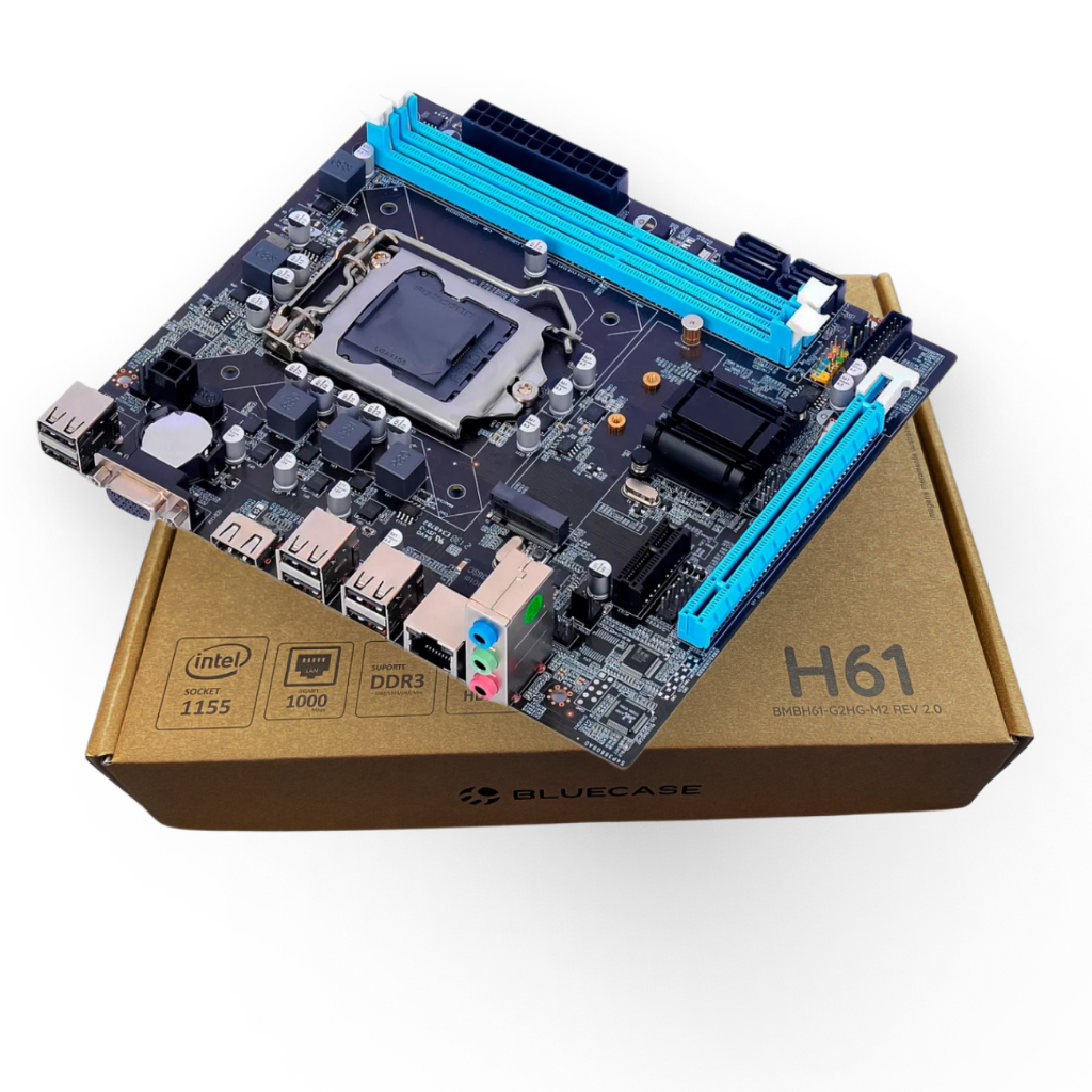 Placa Mãe H61 Bluecase, Intel, DDR3, M.2, Nvme, Micro-ATX. LGA 1155 - BMBH61-G2HG-M2 | Shopee Brasil