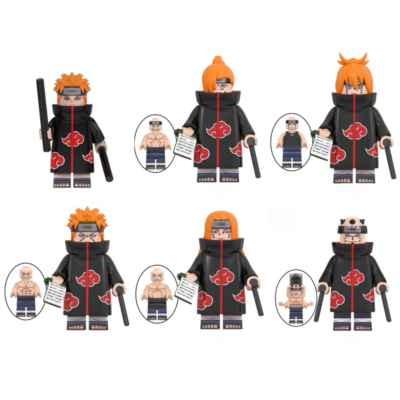 Kit 6 Bonecos Lego Pain Rikkudou Anime Naruto Shippuden Action Figure ...