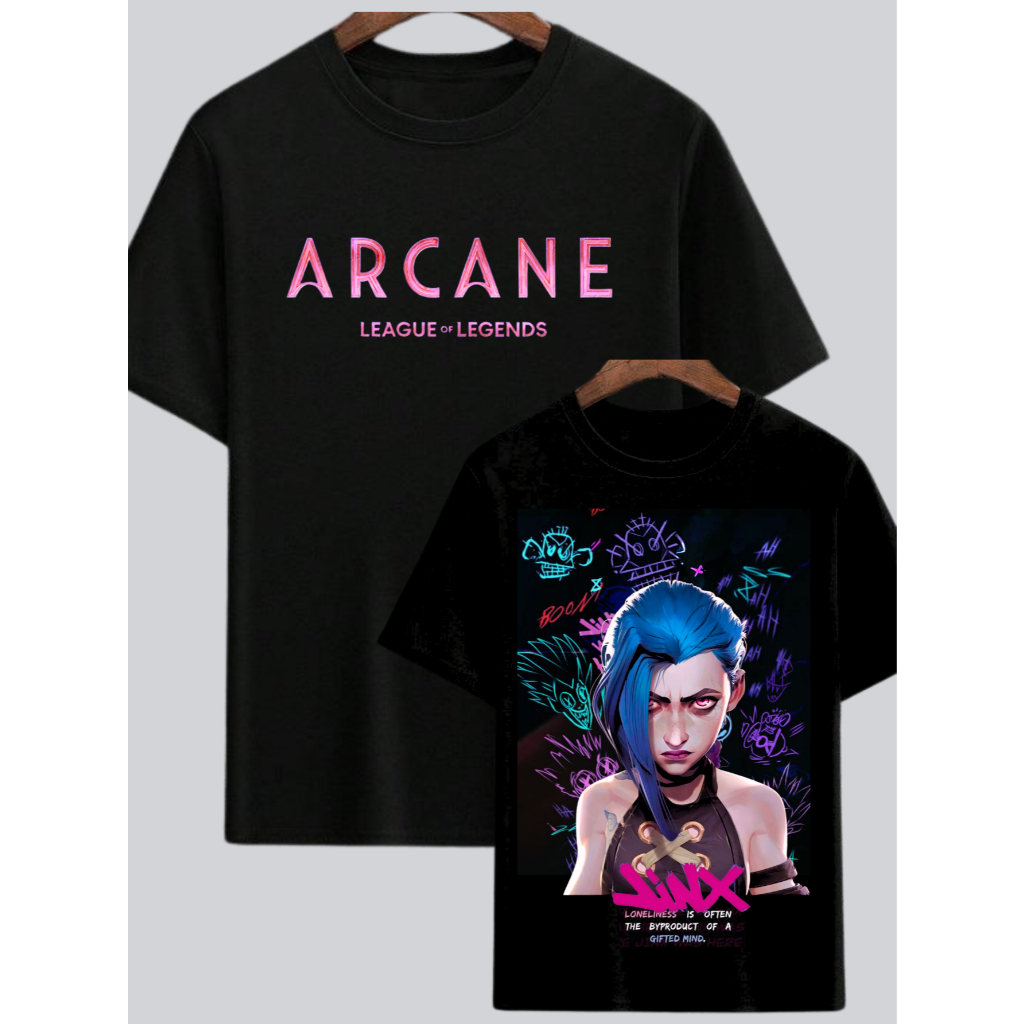 Camisetas Liga das Lendas Game Manga Curta T-shirt Jinx VI Unissex 100% ...